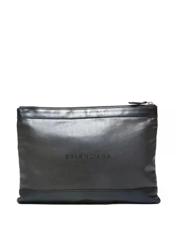 Balenciaga 2006-2018 Perforated M Clip-on Clutch Bag - Grey