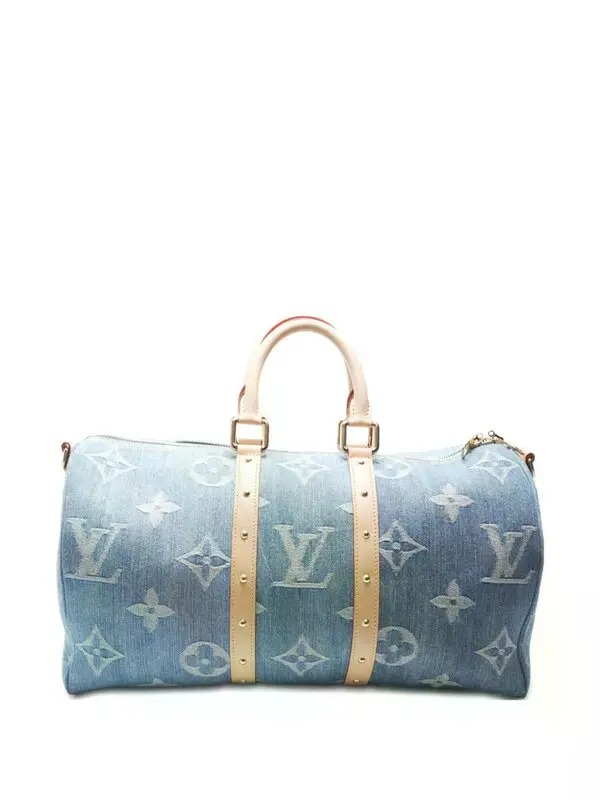 LOUIS VUITTON Keepall Bandouliere 45 Tote Bag - Blue
