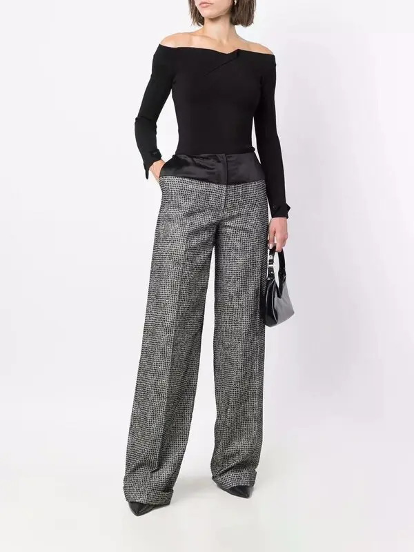 Gianfranco Ferre 1990s Patterned Wide-leg Trousers