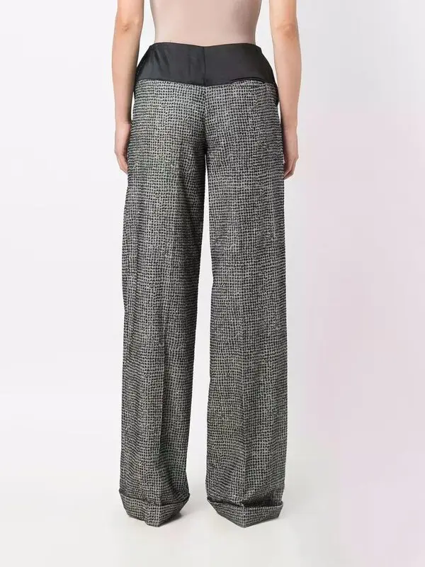 Gianfranco Ferre 1990s Patterned Wide-leg Trousers