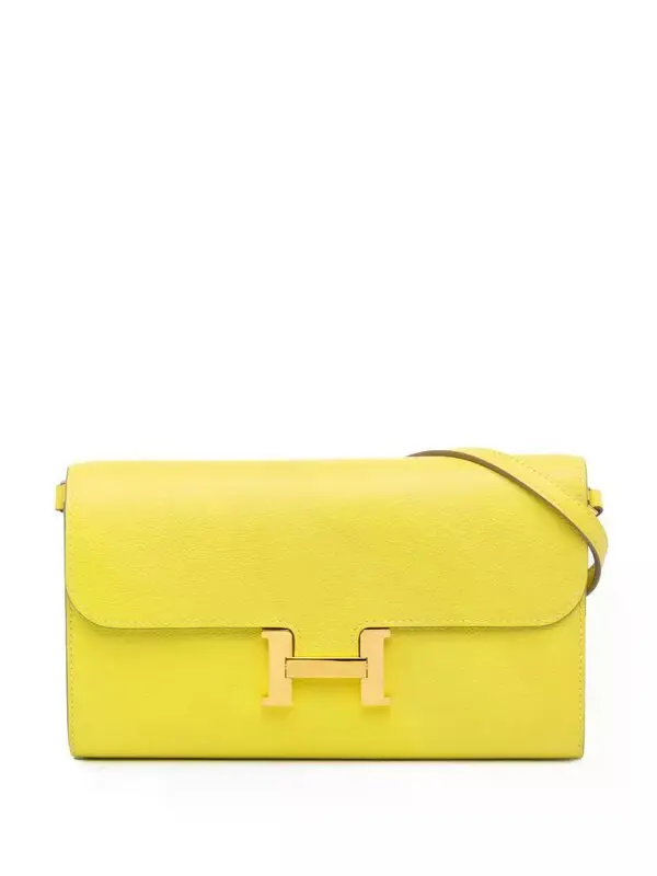 Hermès 2022 Evercolor Constance Wallet To Go Crossbody Bag - Yellow