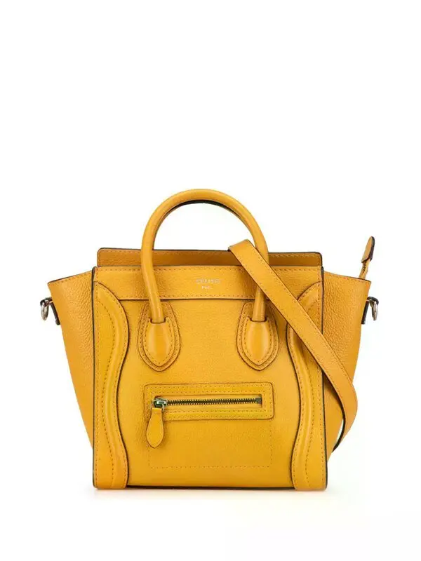Celine 2013 Nano Leather Luggage Tote Satchel - Yellow