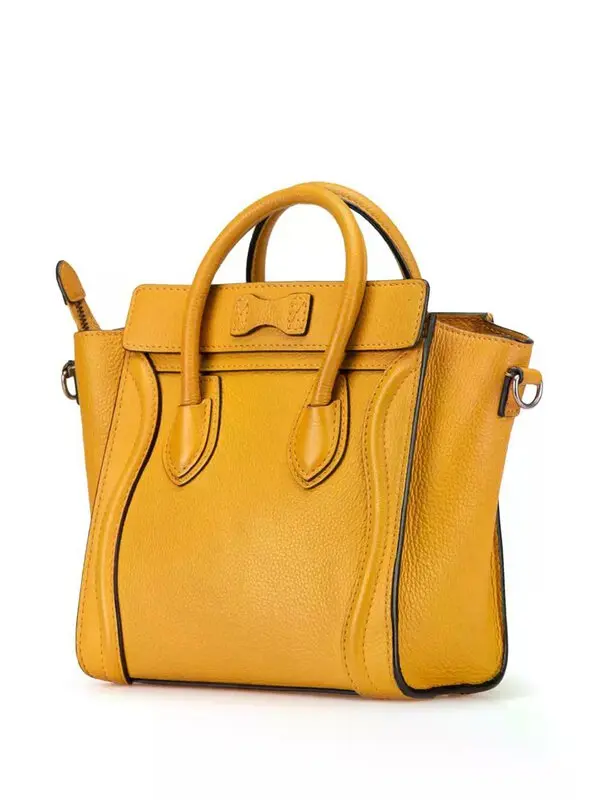 Celine 2013 Nano Leather Luggage Tote Satchel - Yellow