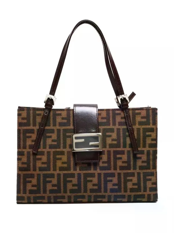 Fendi 1990-2000 Zucca-pattern Shoulder Bag - Brown