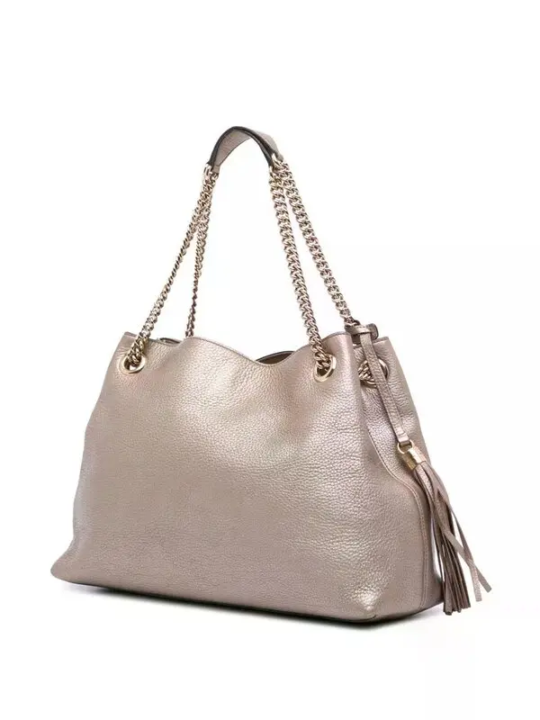 Gucci 2016-2025 Medium Metallic Leather Soho Chain Tote Bag