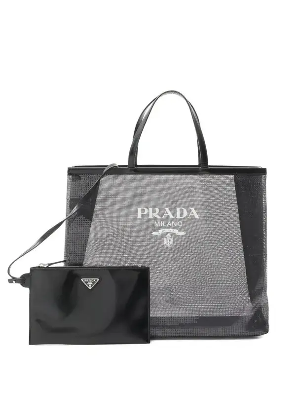 Prada 2010s Sequin Leather Tote Bag