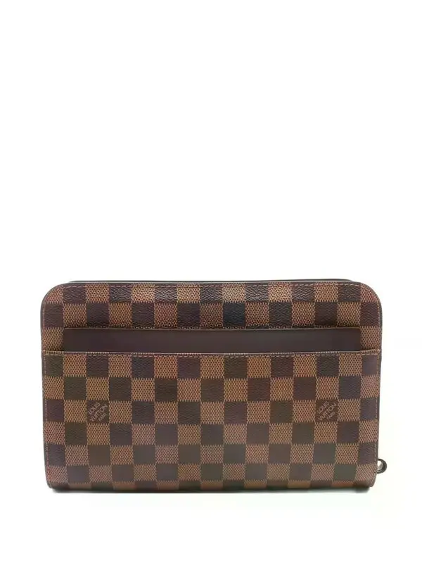 LOUIS VUITTON 2003 Saint Louis Damier Ebène Clutch Bag - Brown