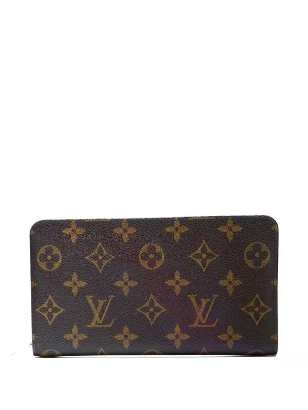 LOUIS VUITTON 2002 Monogram Canvas Zip Wallet - Brown
