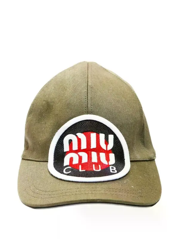 Miu Miu Logo Patch Baseball Cap - Green