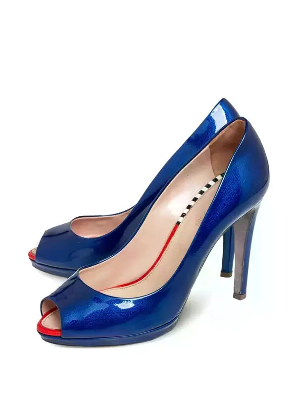 SERGIO ROSSI 100mm Patent-leather Peep-toe Pumps