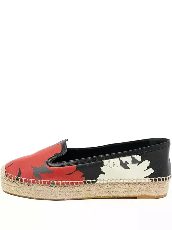 Alexander McQueen Floral-print Leather Espadrilles