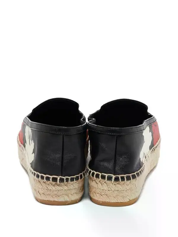 Alexander McQueen Floral-print Leather Espadrilles
