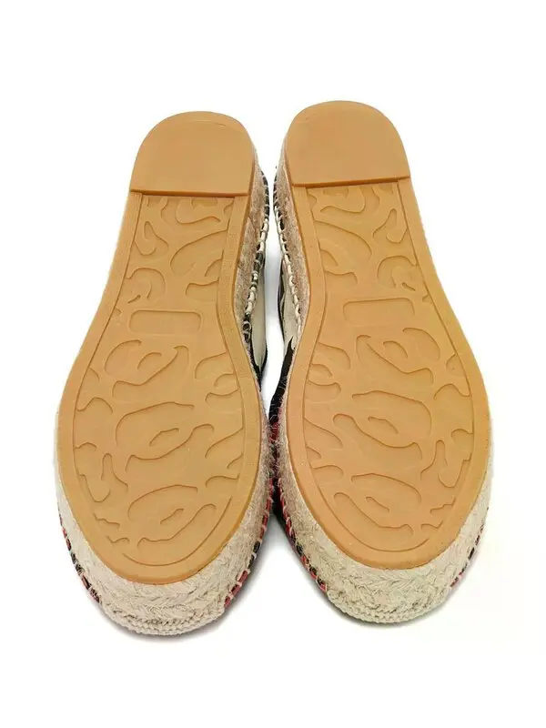 Alexander McQueen Floral-print Leather Espadrilles