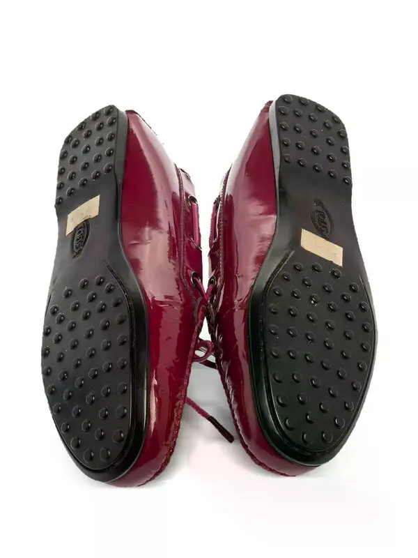 TOD'S Patent-leather Boat Shoes - Pink