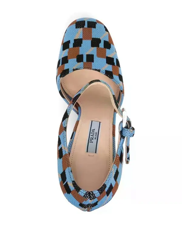 Prada Check Pattern Sandals