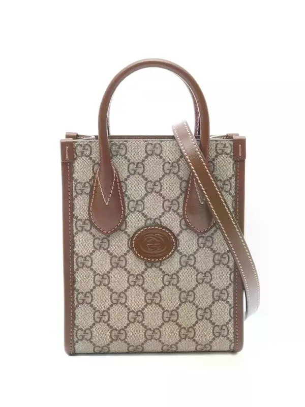 Gucci Gg Monogram Mini Tote Bag - Neutrals