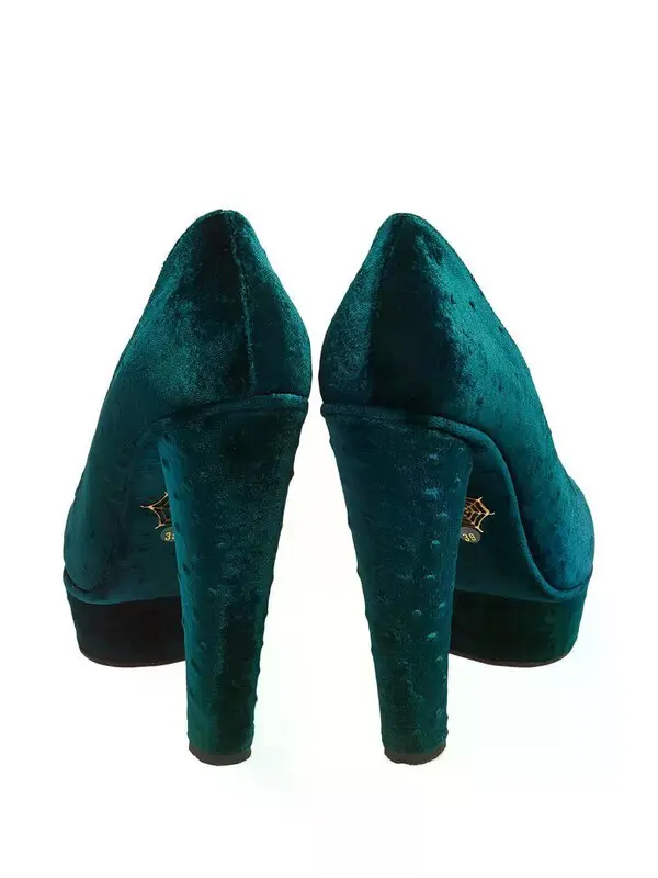 CHARLOTTE OLYMPIA Dolly Velvet Platform Pumps - Green