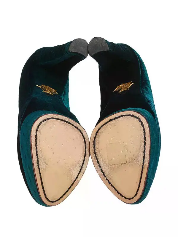 CHARLOTTE OLYMPIA Dolly Velvet Platform Pumps - Green