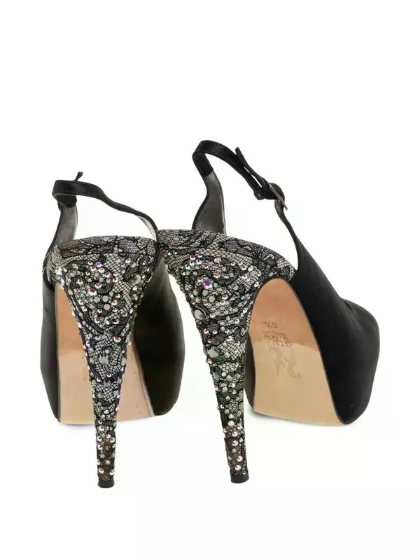 GINA 130mm Lace-panelled Sandals - Black