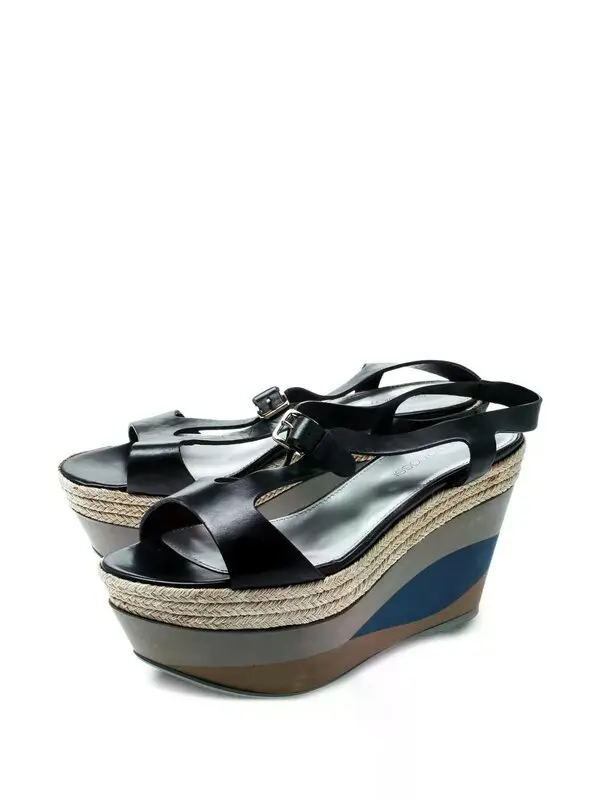 SERGIO ROSSI 95mm Wedged Platform Sandals