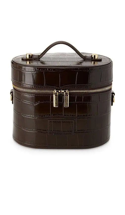 ETOILE COLLECTIVE Oval Toiletry Case - Espresso Croc
