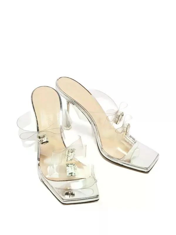 Mach & Mach 95mm Bow-detail Clear Sandals