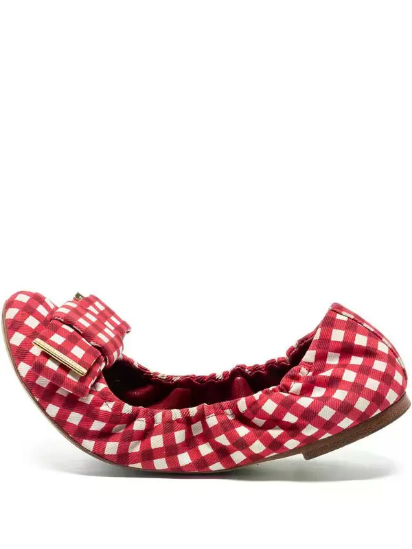 LOUIS VUITTON Check-print Ballet Flats