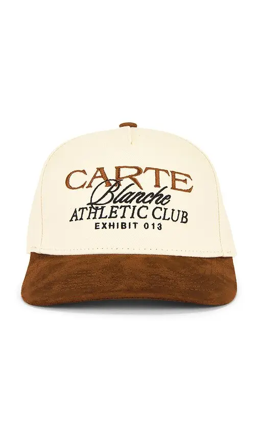 CARTE BLANCHE Suede Athletic Club Snapback Hat - Brown & Cream