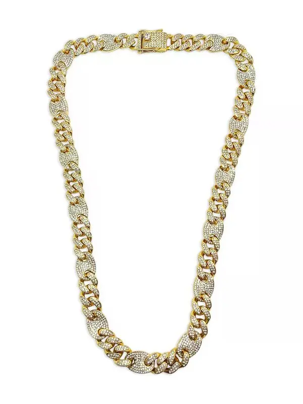 JENNIFER GIBSON JEWELLERY 2000s Crystal-embellished Chain Necklace - Gold