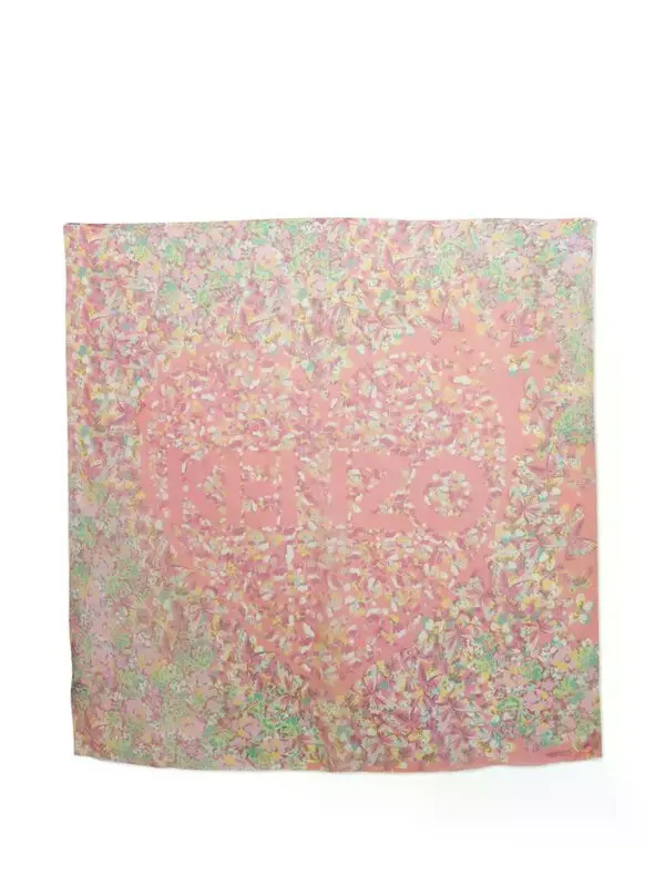 Kenzo Floral Butterfly Silk Scarf - Pink