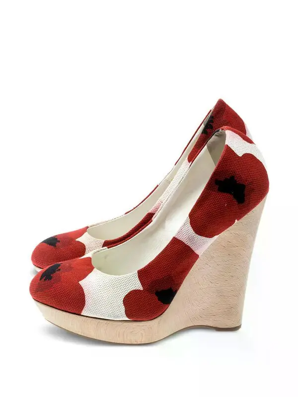 Saint Laurent 130mm Floral-print Wedge Pumps