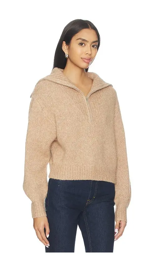 Susana Monaco Wool Half Zip Collar Sweater