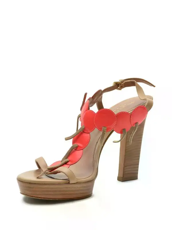 SERGIO ROSSI 100mm Cherry Leather Sandals
