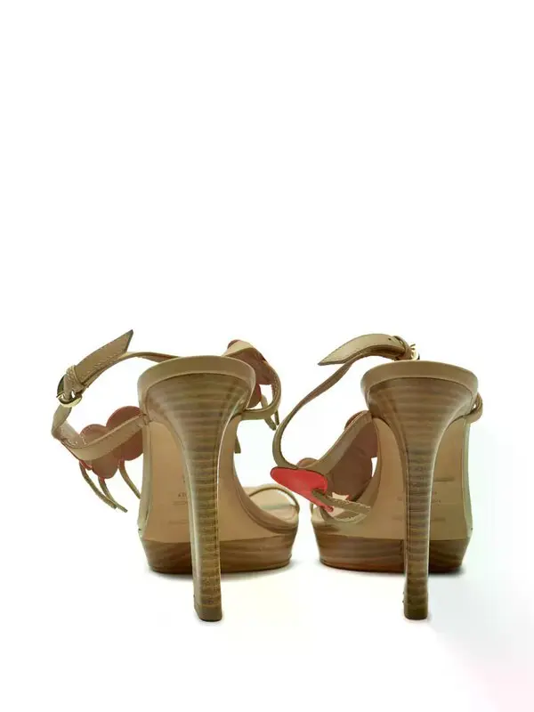 SERGIO ROSSI 100mm Cherry Leather Sandals