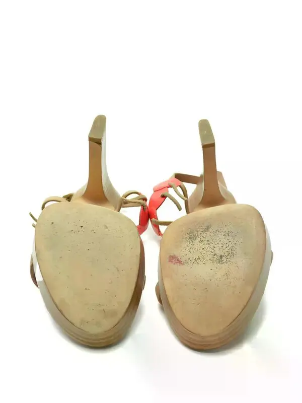 SERGIO ROSSI 100mm Cherry Leather Sandals