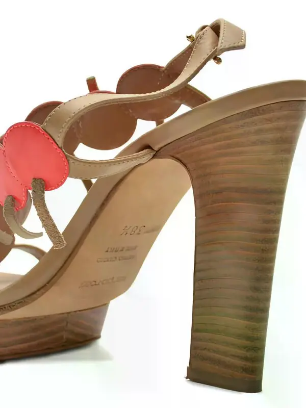 SERGIO ROSSI 100mm Cherry Leather Sandals