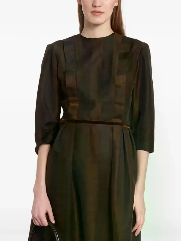 Vintage 1950s Fitted-Waist Wool Dress - Brown | Editorialist