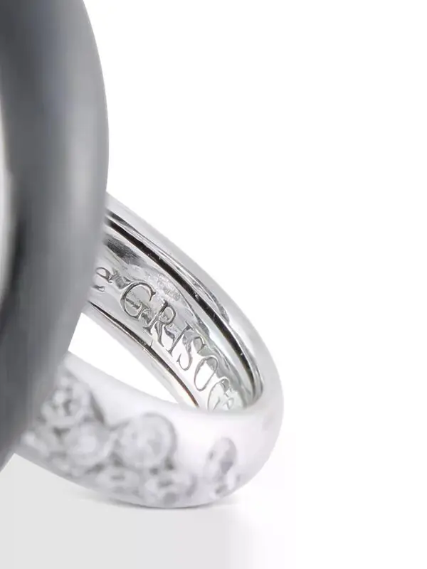 De Grisogono 18k White Gold Diamond And Onyx Ring
