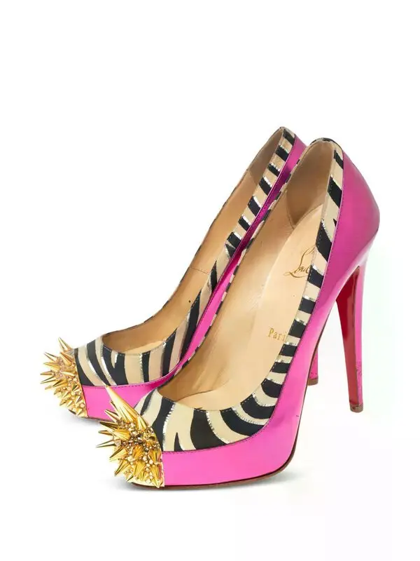 CHRISTIAN LOUBOUTIN 135mm Spiked Zebra-print Pumps
