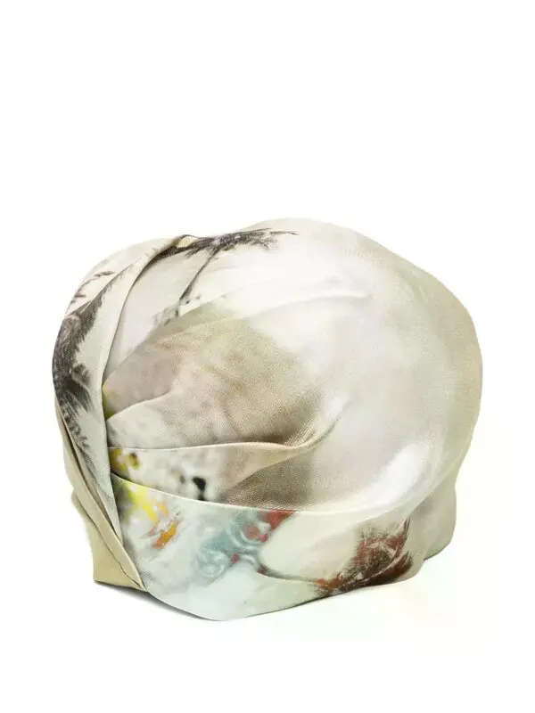 Prada Silk Floral Hat - Green