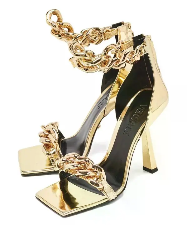 Versace Metallic Heeled Sandals