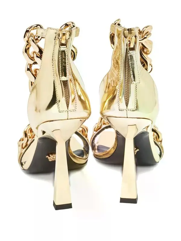 Versace Metallic Heeled Sandals