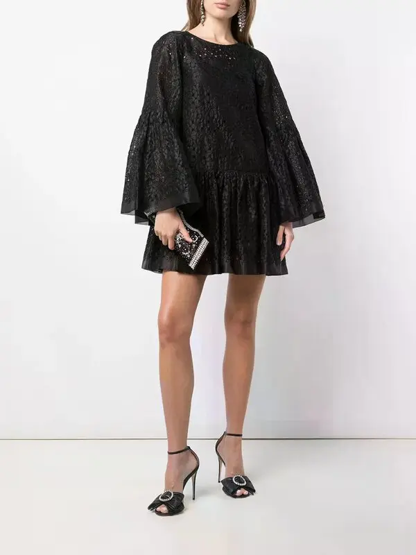Dolce & Gabbana Floral-embroidered Flared Minidress