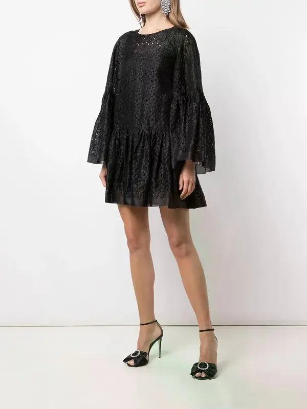 Dolce & Gabbana Floral-embroidered Flared Minidress