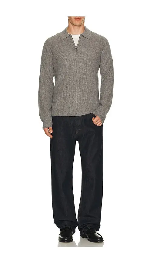 Rails Monty Quarter Zip Polo In Grey