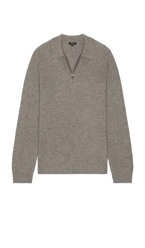 Rails Monty Quarter Zip Polo In Grey