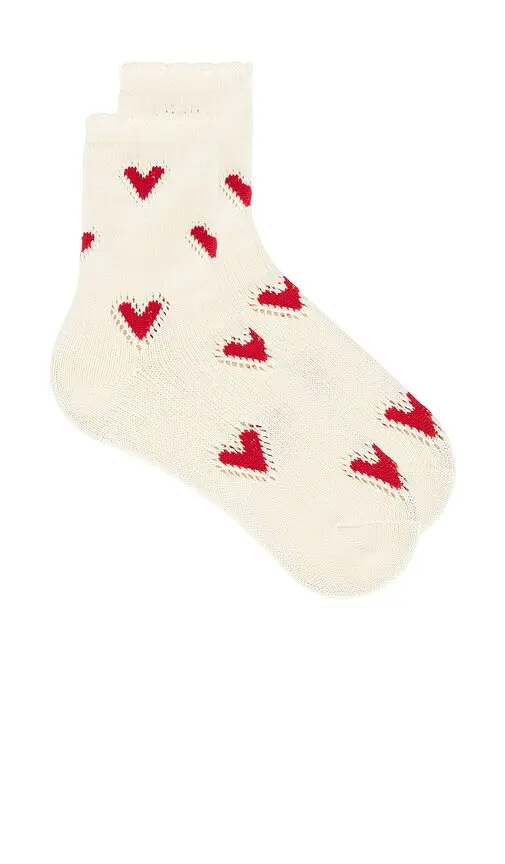 Free People Cupid's Bow Sock - Red