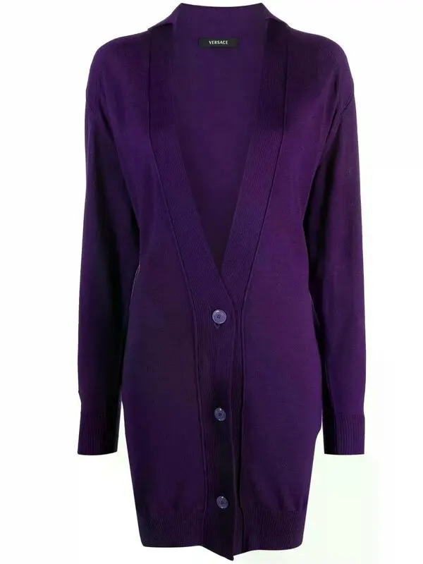 Versace 1990s V-neck Knee-length Cardigan