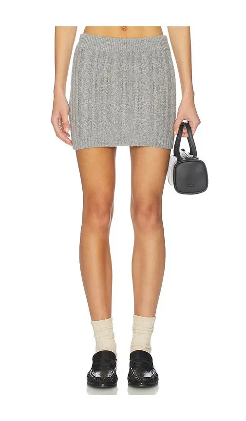 AEXAE Cashmere Cable Mini Skirt