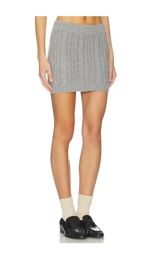 AEXAE Cashmere Cable Mini Skirt